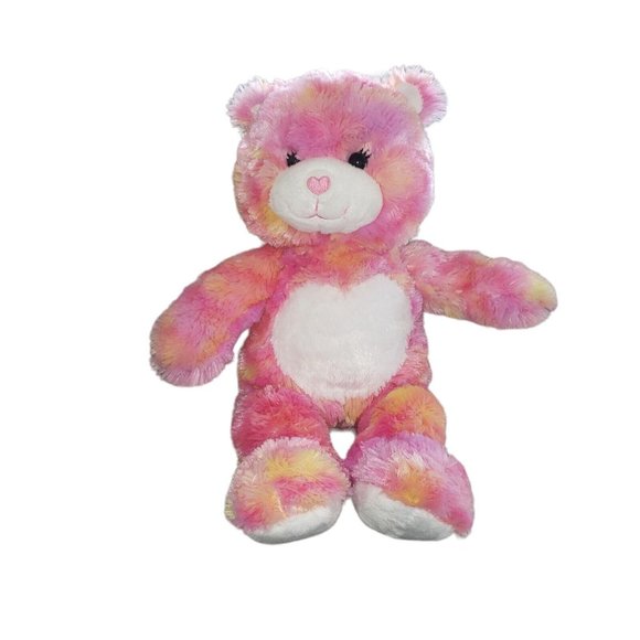 Build-A-Bear | Toys | Build A Bear 7 Endless Hugs Teddy Tie Dye Pink Orange Heart Nose Guc ...
